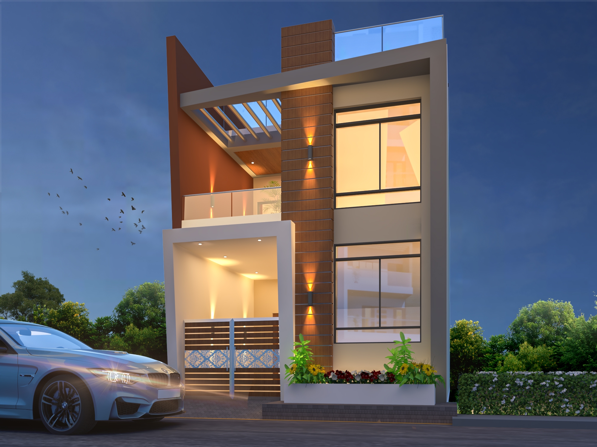 20x50 Elevation Design Indore - 20*50 House Plan India